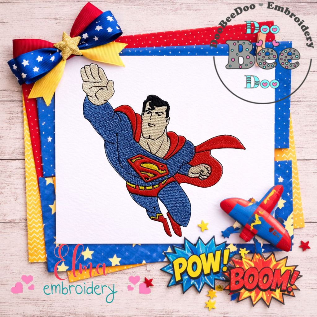 Superhero Flying Hero - Fill Stitch - Machine Embroidery Design ...