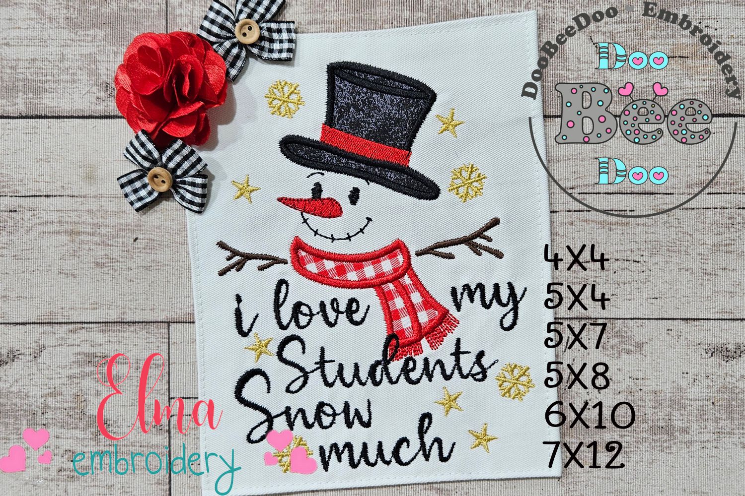 I Love my Students Snow Much - Applique - Machine Embroidery Design ...