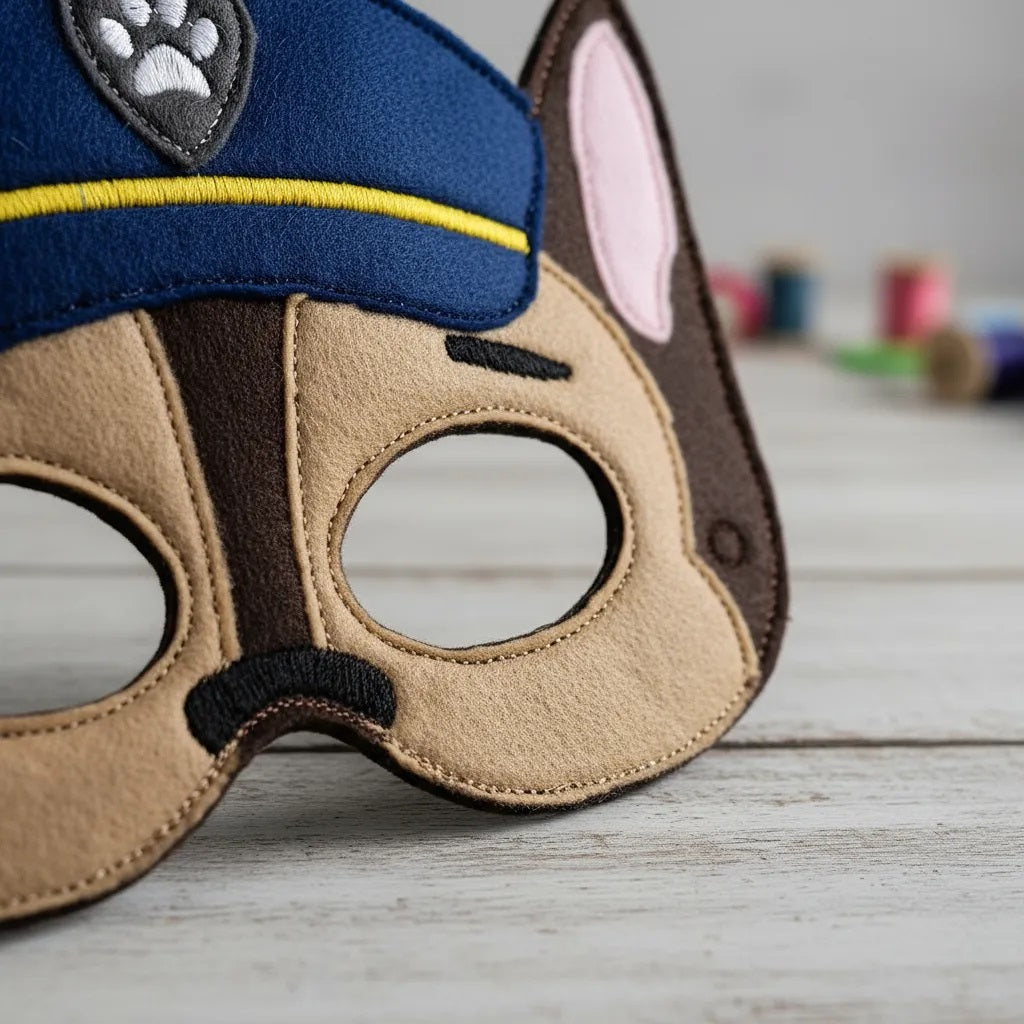 Paw Patrol Chase Mask ITH Project - Applique - Machine Embroidery Desi ...