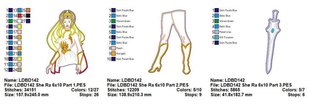 She-Ra – ITH Project – Machine Embroidery Design – DooBeeDoo Machine ...
