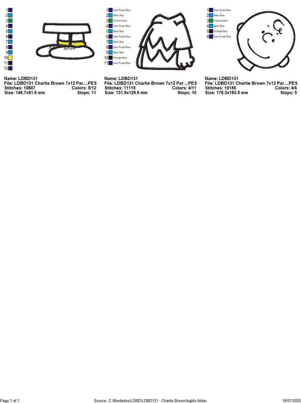 Charlie Brown – ITH Project – Machine Embroidery Design – DooBeeDoo ...