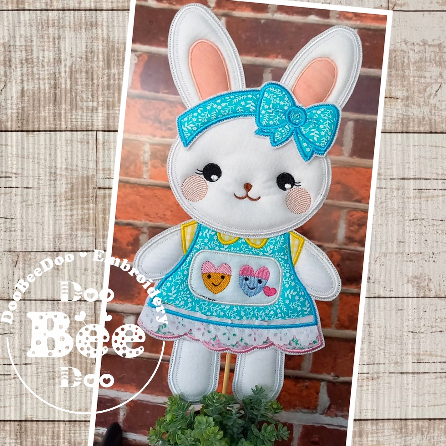 Cute Girl Rabbit - ITH Project - Machine Embroidery Design – DooBeeDoo ...