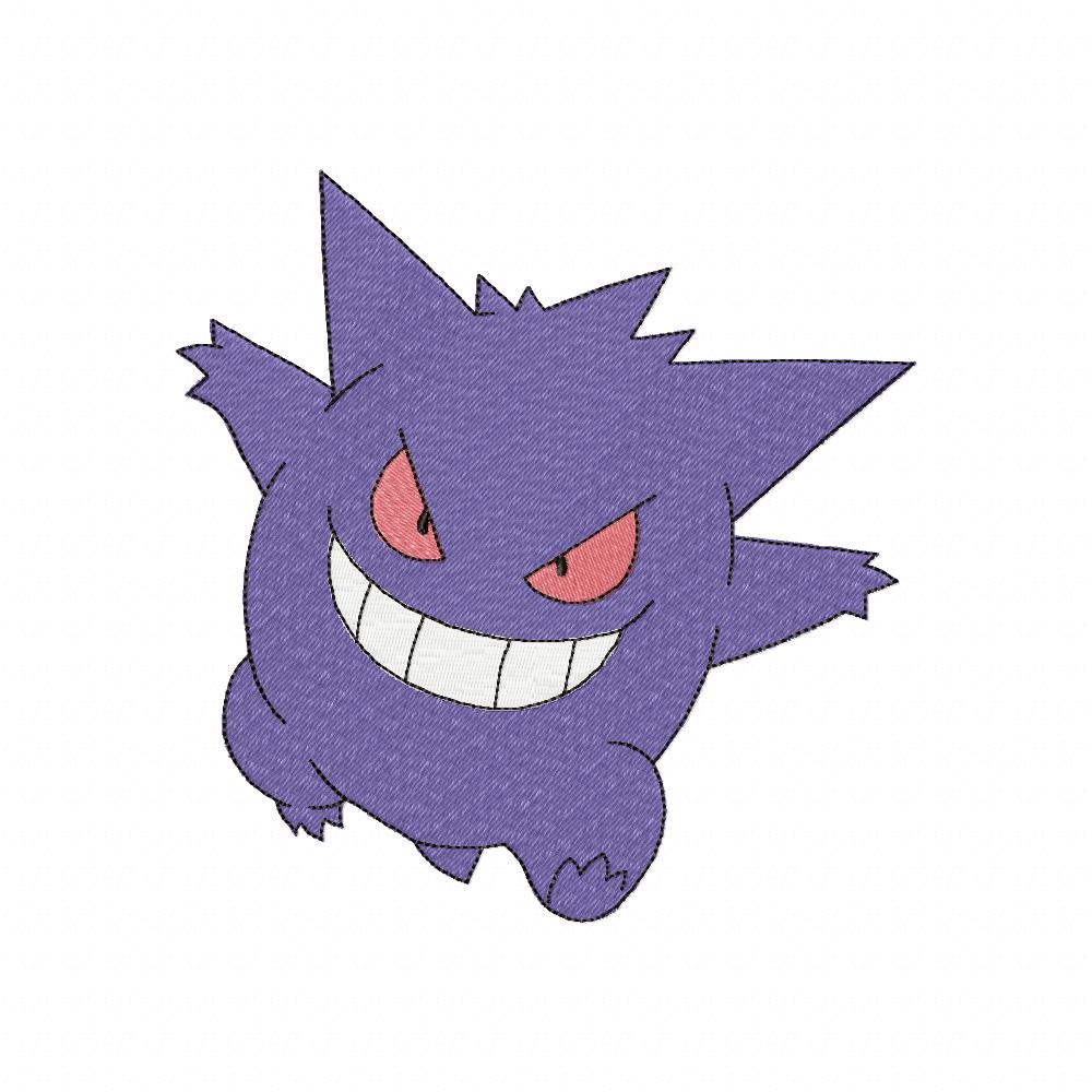 Pokemon Gengar - Fill Stitch - Machine Embroidery Design – DooBeeDoo ...