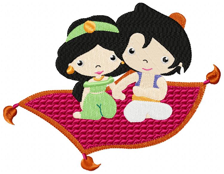 Princess Jasmine and Prince Ali - Fill Stitch Embroidery – DooBeeDoo ...