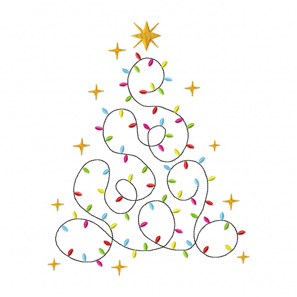 Christmas Tree of Lights - Fill Stitch - Machine Embroidery Design ...