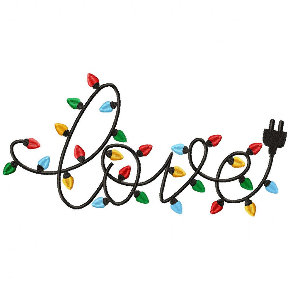 Love Christmas Lights - Fill Stitch - Machine Embroidery Design ...