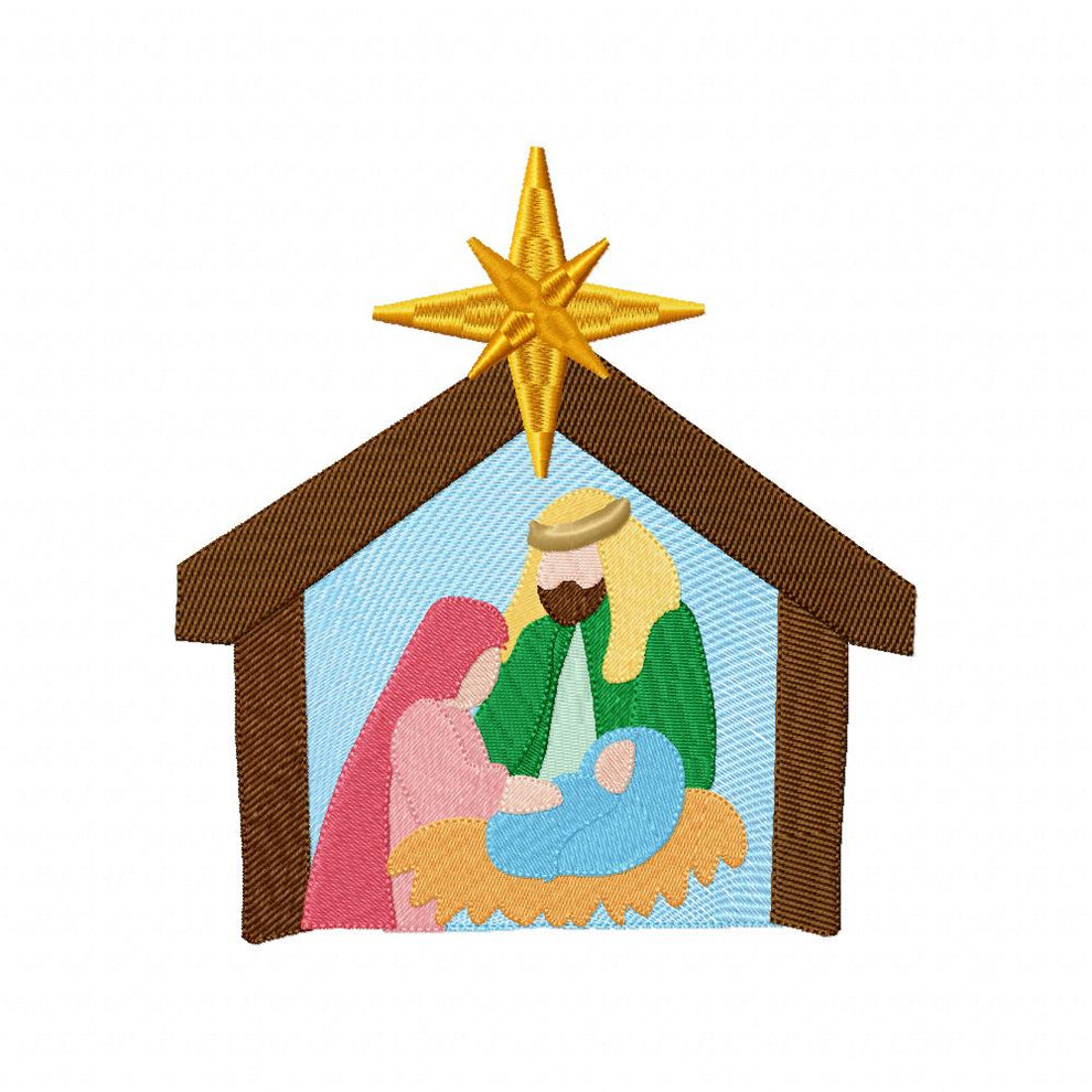 Nativity - Fill Stitch - Machine Embroidery Design – DooBeeDoo Machine ...