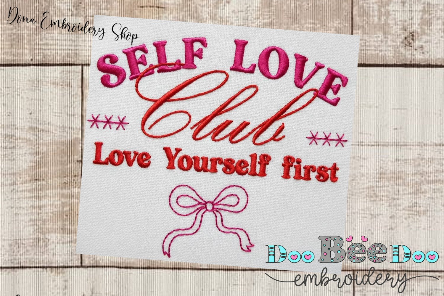 Self Love Club - Fill Stitch - Machine Embroidery Design – DooBeeDoo ...
