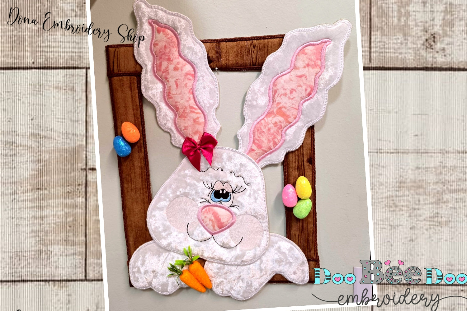 Bunny in the window Door Ornament - ITH Project - Machine Embroidery D ...
