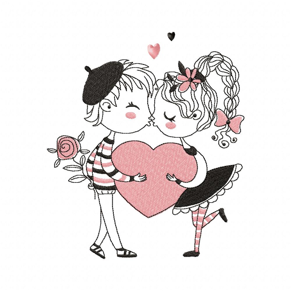 The Lovers - Fill Stitch - Machine Embroidery Design – DooBeeDoo ...