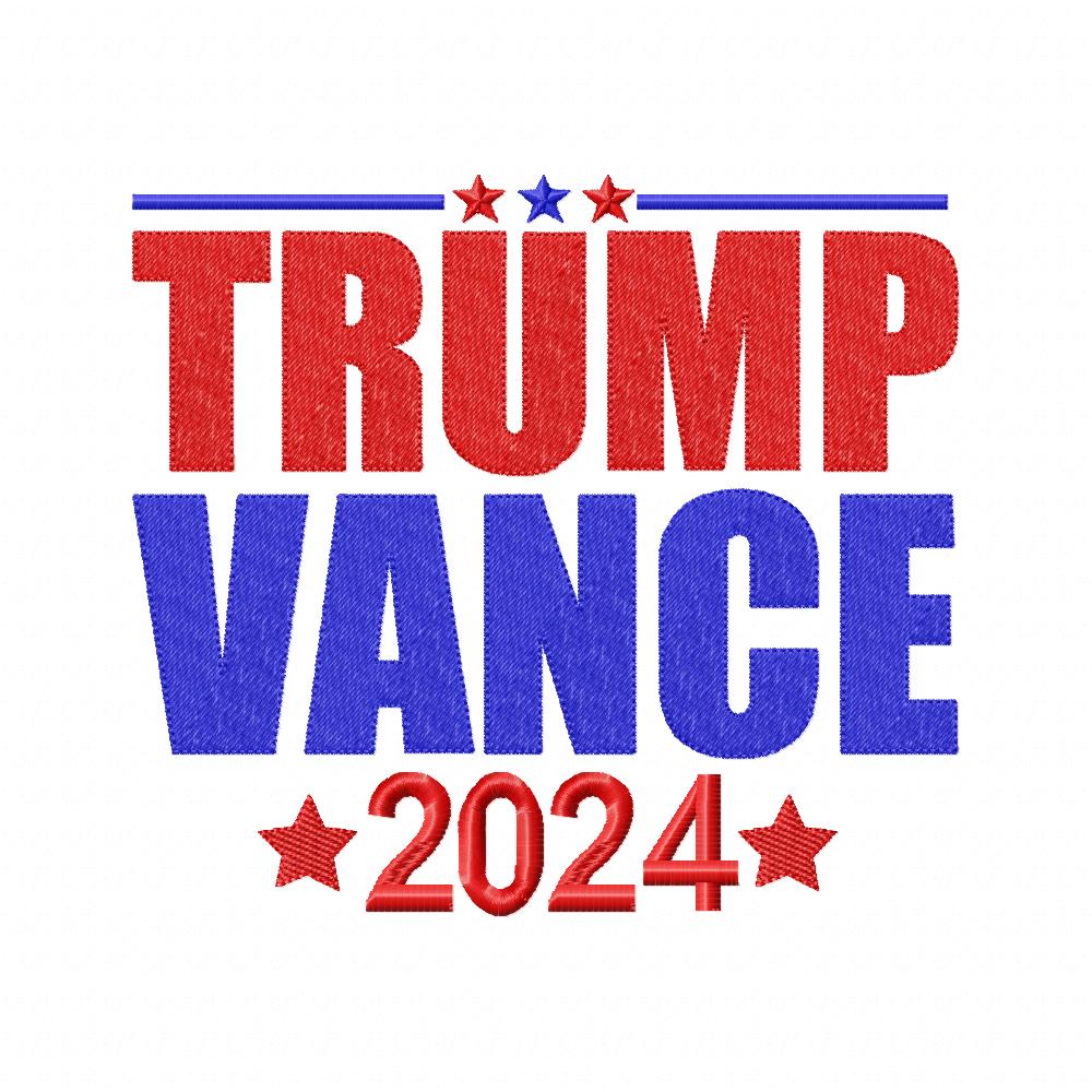 Trump Vance 2024 - Fill Stitch - Machine Embroidery Design – DooBeeDoo ...
