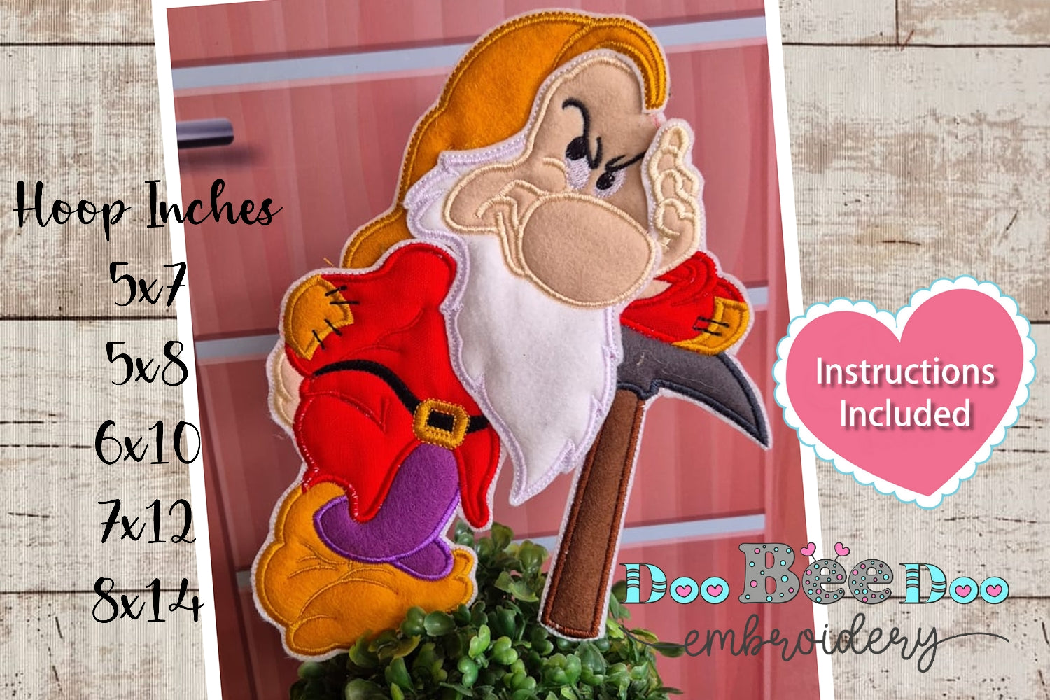 Grumpy Dwarf Ornament - ITH Project - Machine Embroidery Design ...