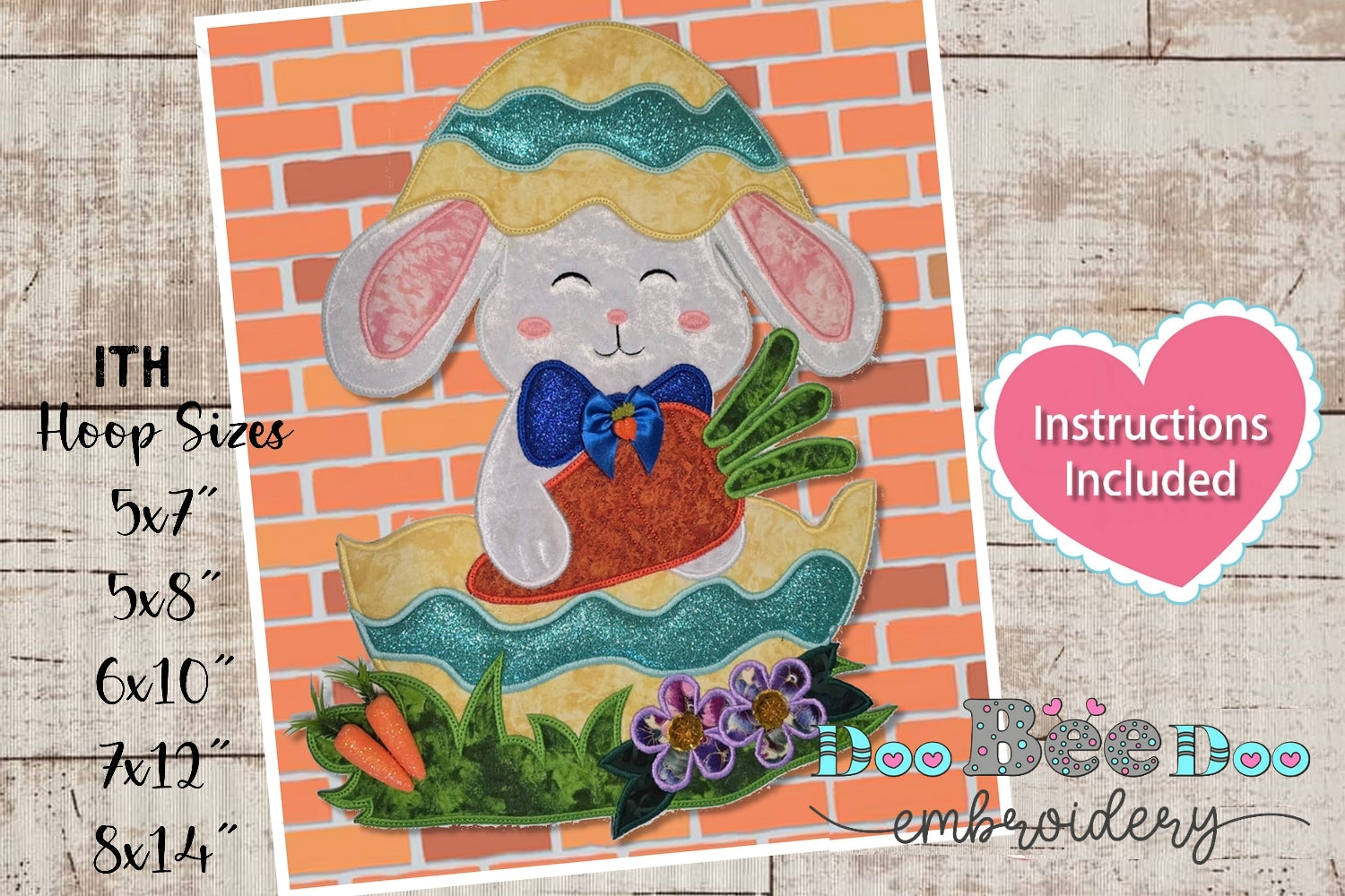 Bunny in the Egg Shell - ITH Project - Machine Embroidery Design ...