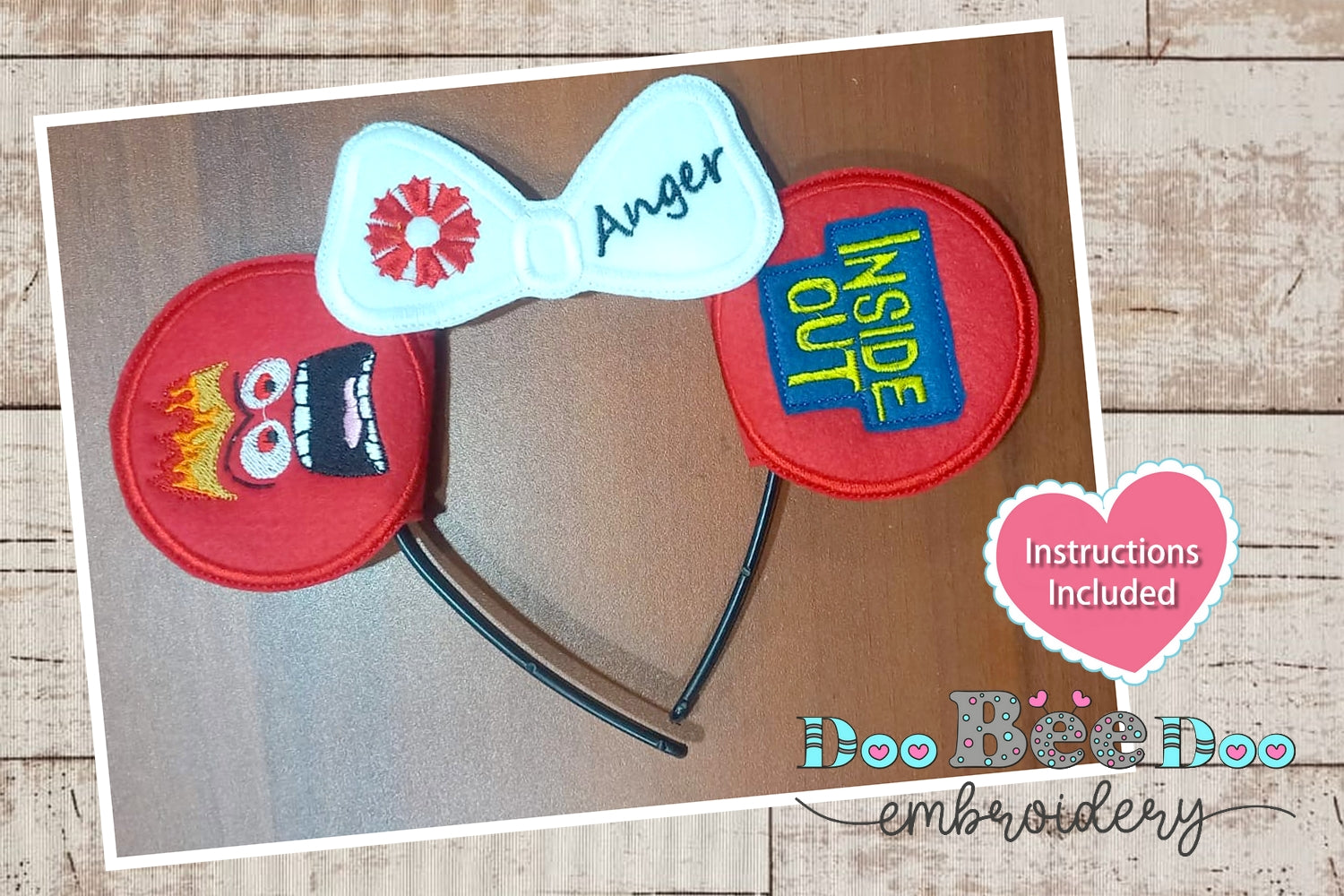 Headband Anger Inside Out - ITH Project - Machine Embroidery Design ...
