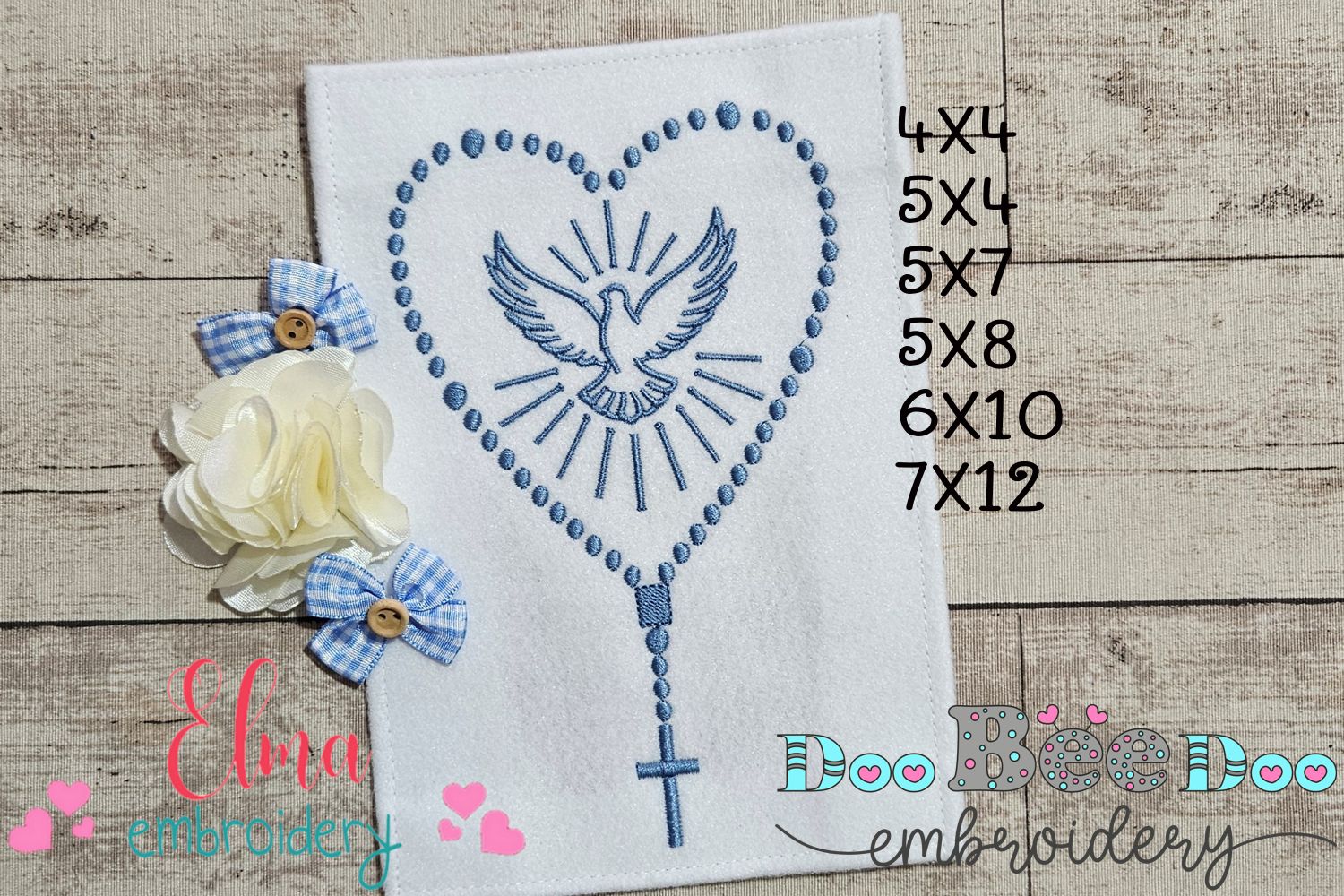 Holy Spirit Rosary Heart – Satin Stitch – Machine Embroidery Design ...