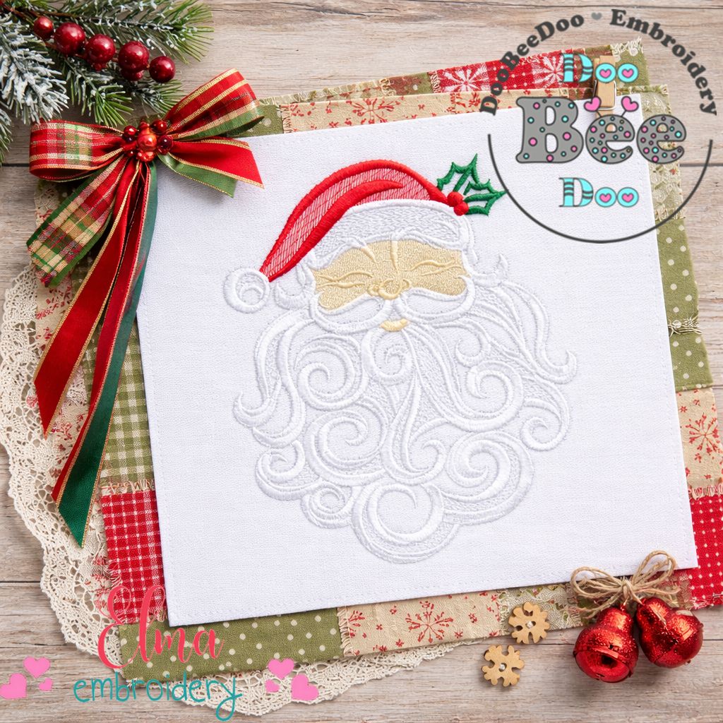 Santa Claus Face - Fill Stitch - Machine Embroidery Design – DooBeeDoo ...