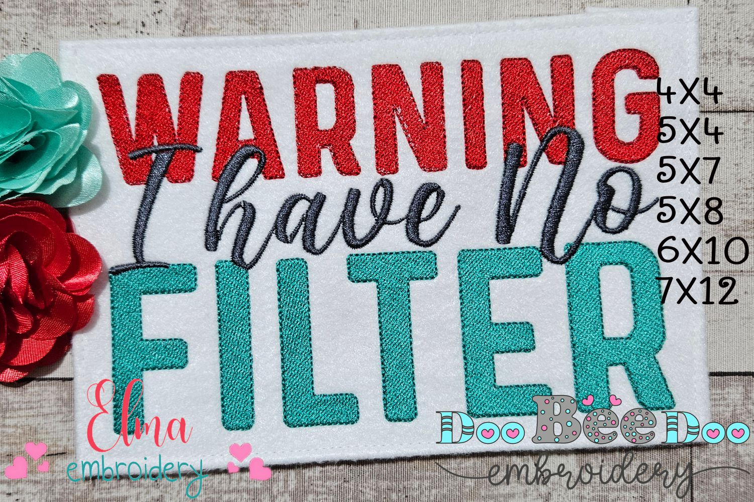 🤭 Sassy No Filter Sign 💬 – Fill Stitch – Machine Embroidery Design ...