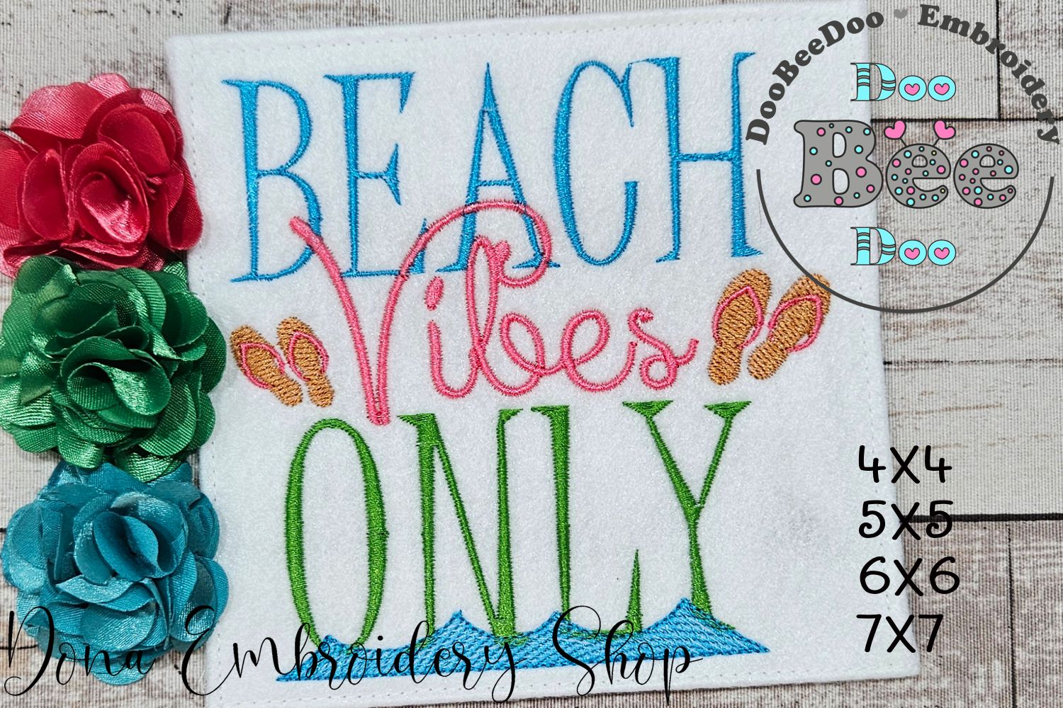 Beach Vibes Only - Fill Stitch - Machine Embroidery Design – DooBeeDoo ...