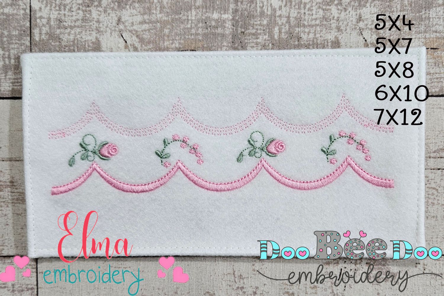 Cute Flowers Delicate Border - Fill Stitch - Machine Embroidery Design ...