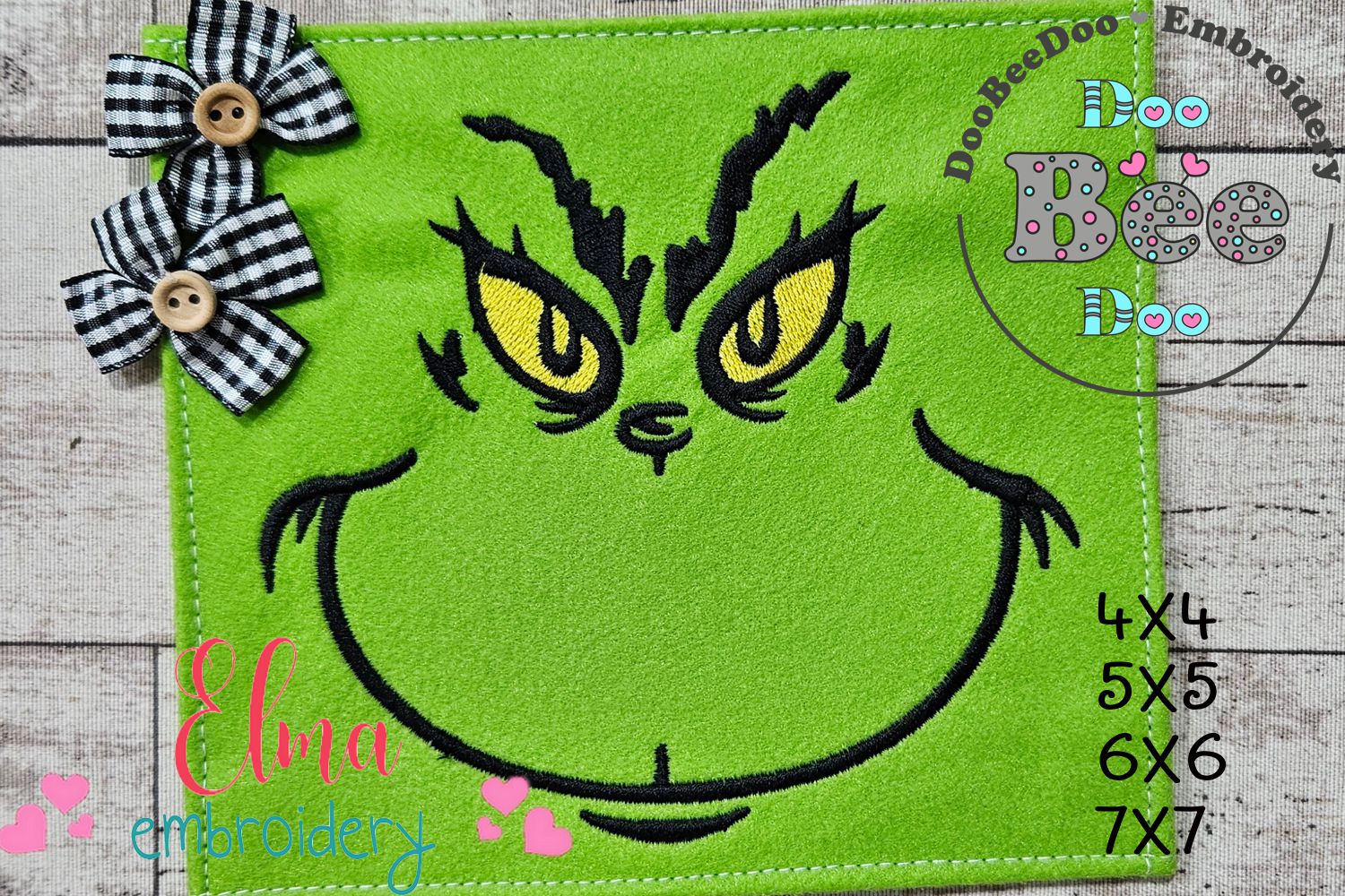 Grinch Face - Fill Stitch - Machine Embroidery Design – DooBeeDoo ...