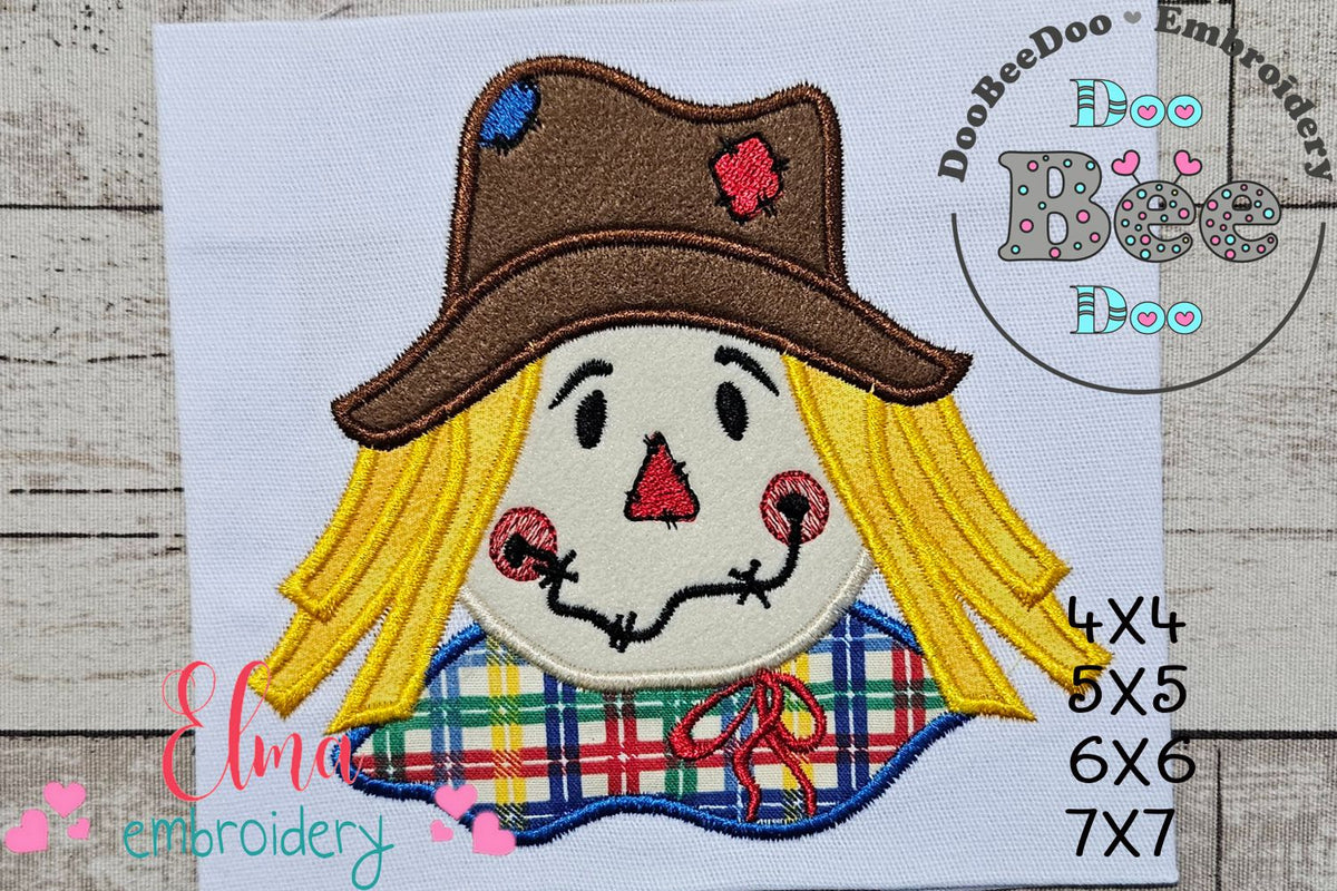 Scarecrow Face - Applique Embroidery – DooBeeDoo Embroidery Designs