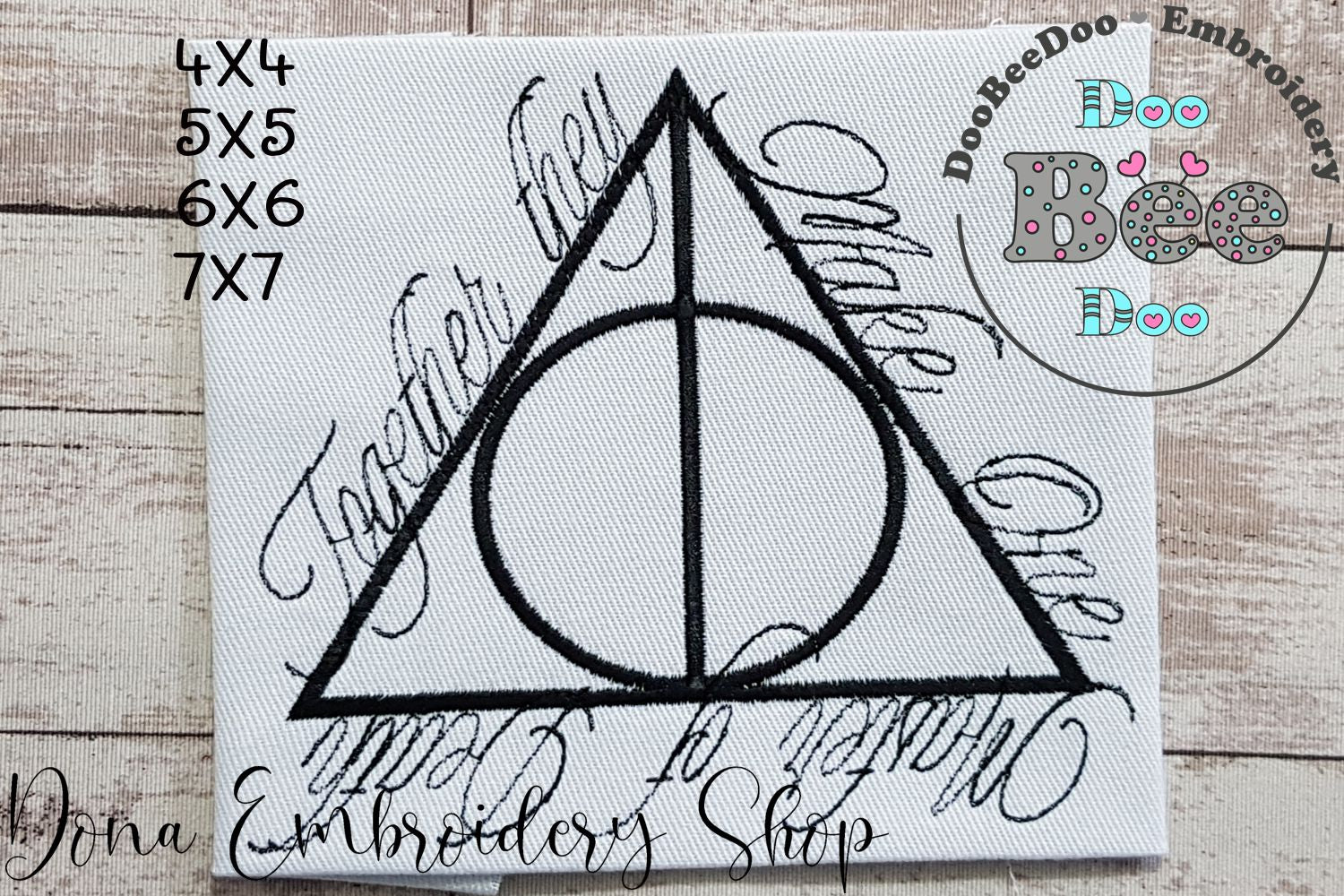Together They Make One Deathly Hallows - Fill Stitch - Machine Embroid ...