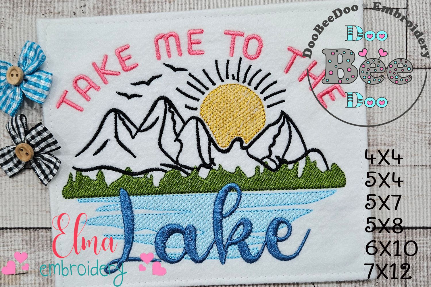 Take Me To The Lake - Fill Stitch - Machine Embroidery Design ...