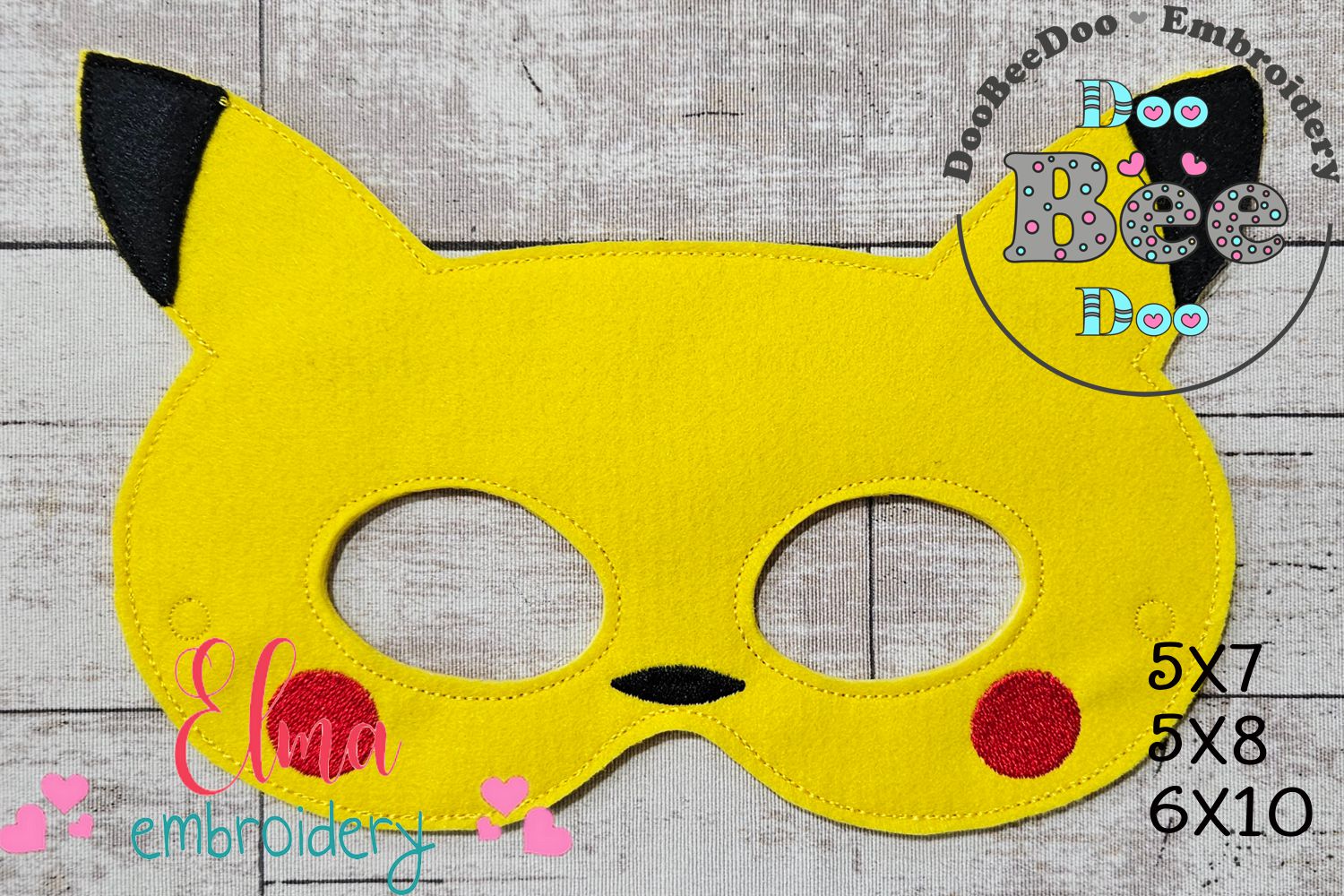 Pikachu Mask ITH Project - Applique - Machine Embroidery Design ...