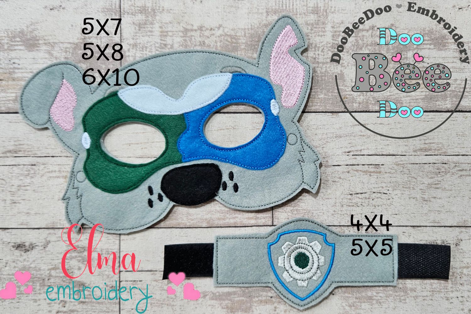 The Mighty Pups Rocky Mask and Bracelet ITH Project - Applique - Machi ...