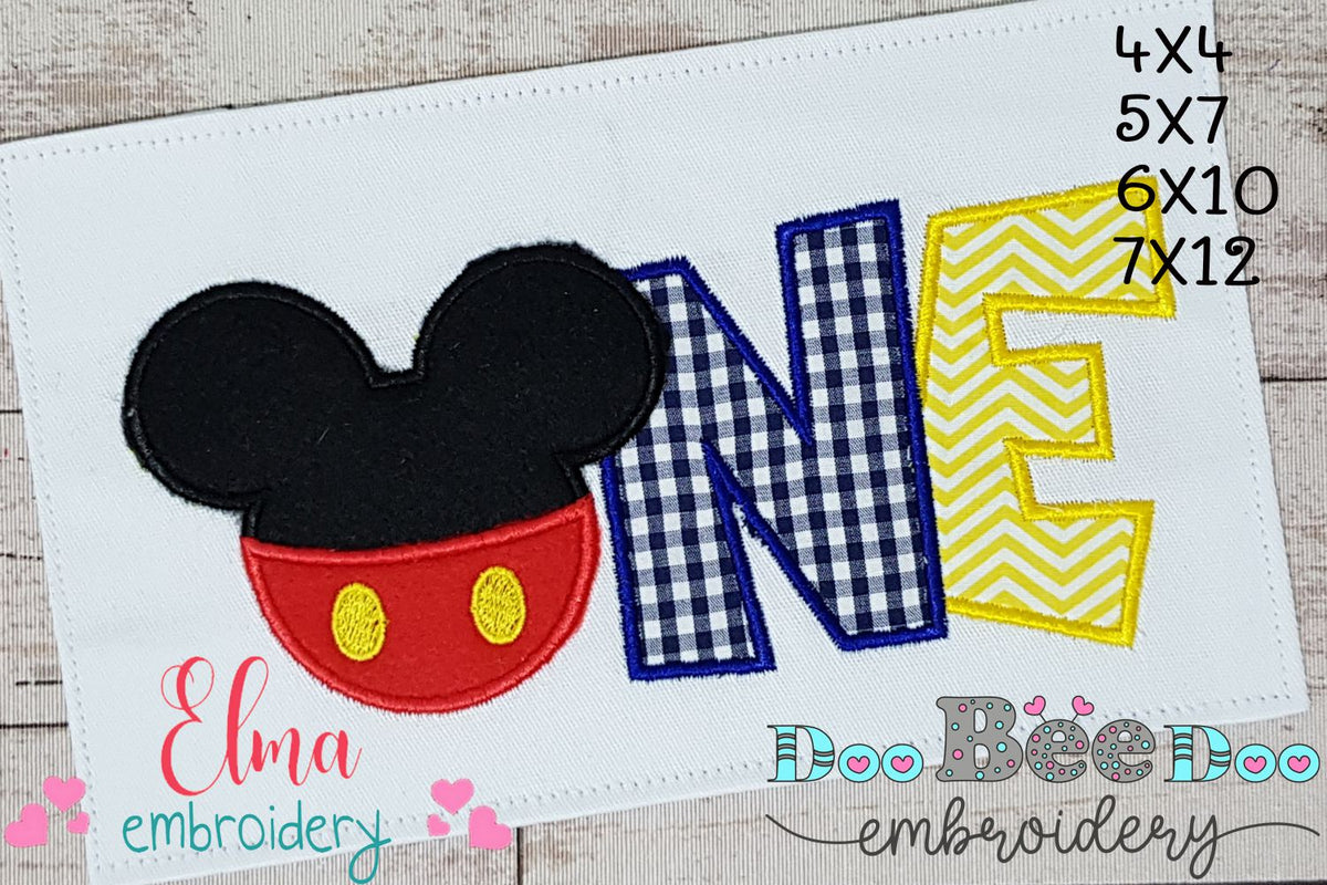 Mouse Ears Boy One - Applique Embroidery – DooBeeDoo Machine Embroidery ...