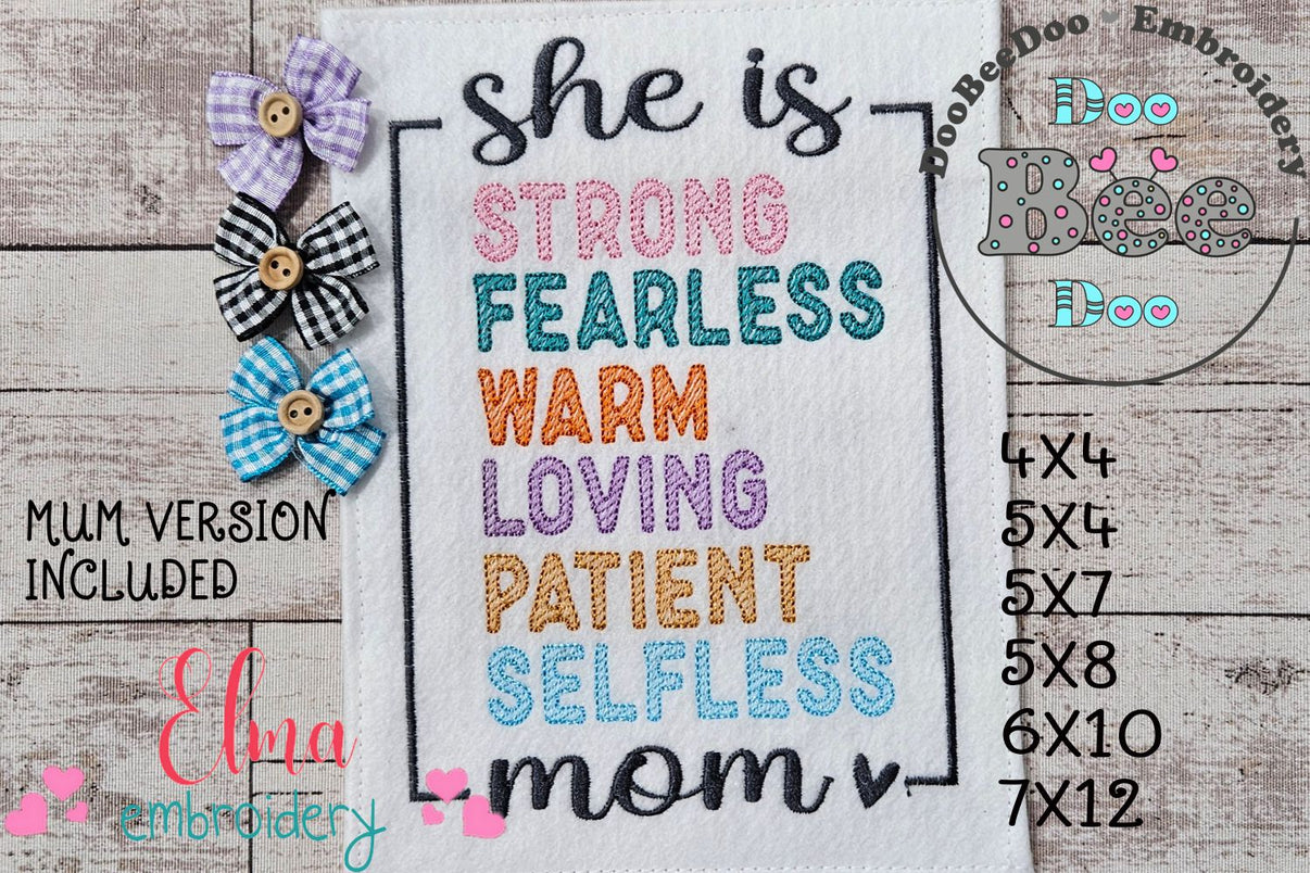 Mom / Mum Words - Fill Stitch - Machine Embroidery Design – DooBeeDoo ...
