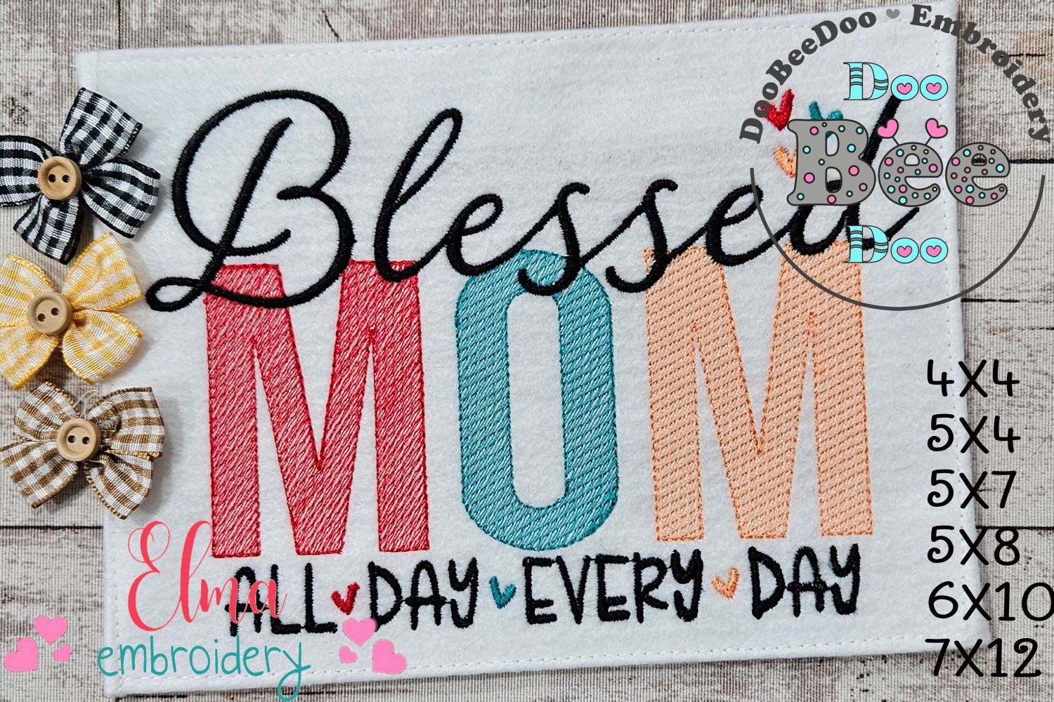 Blessed Mom - Fill Stitch - Machine Embroidery Design – DooBeeDoo ...