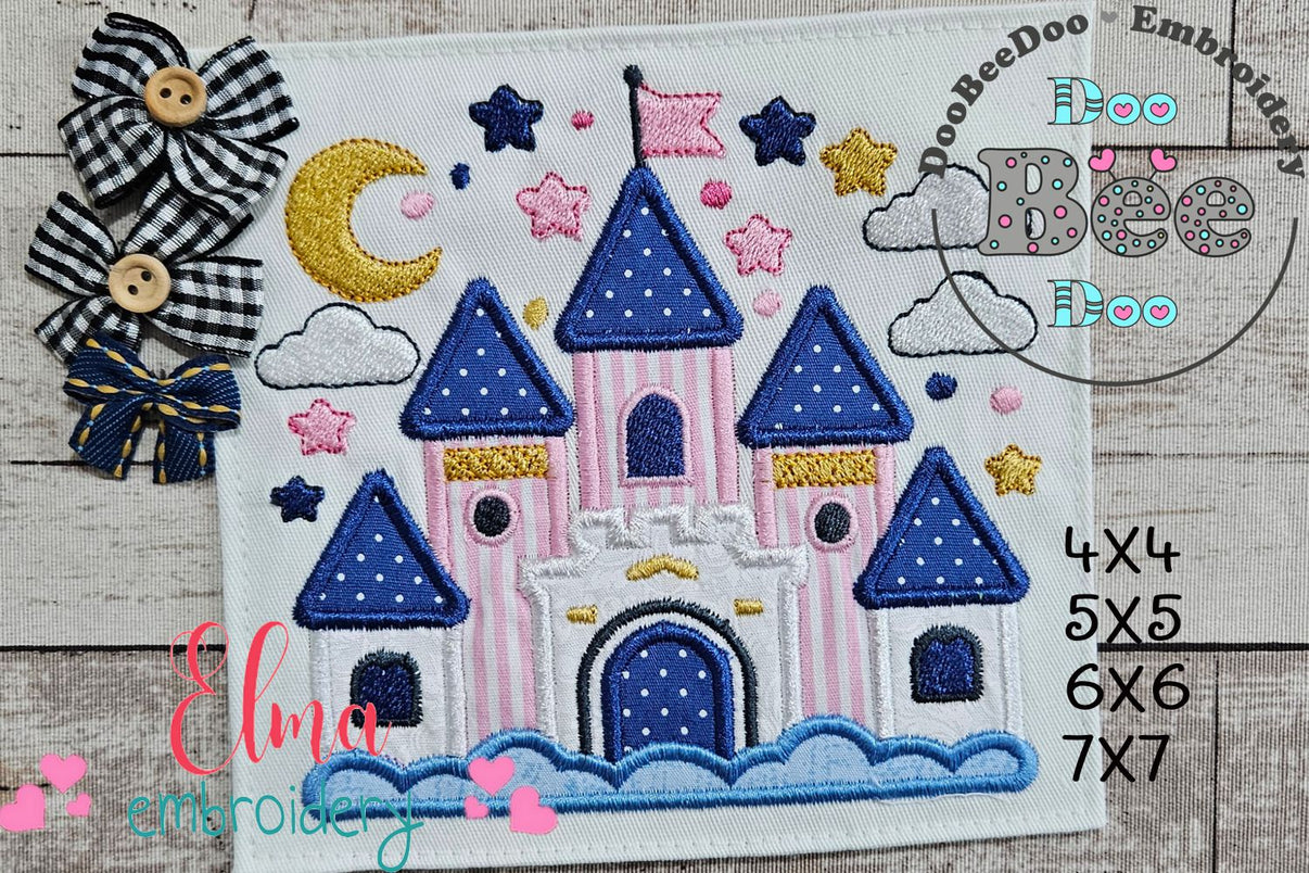Princess Castle - Applique - Machine Embroidery Design – DooBeeDoo ...