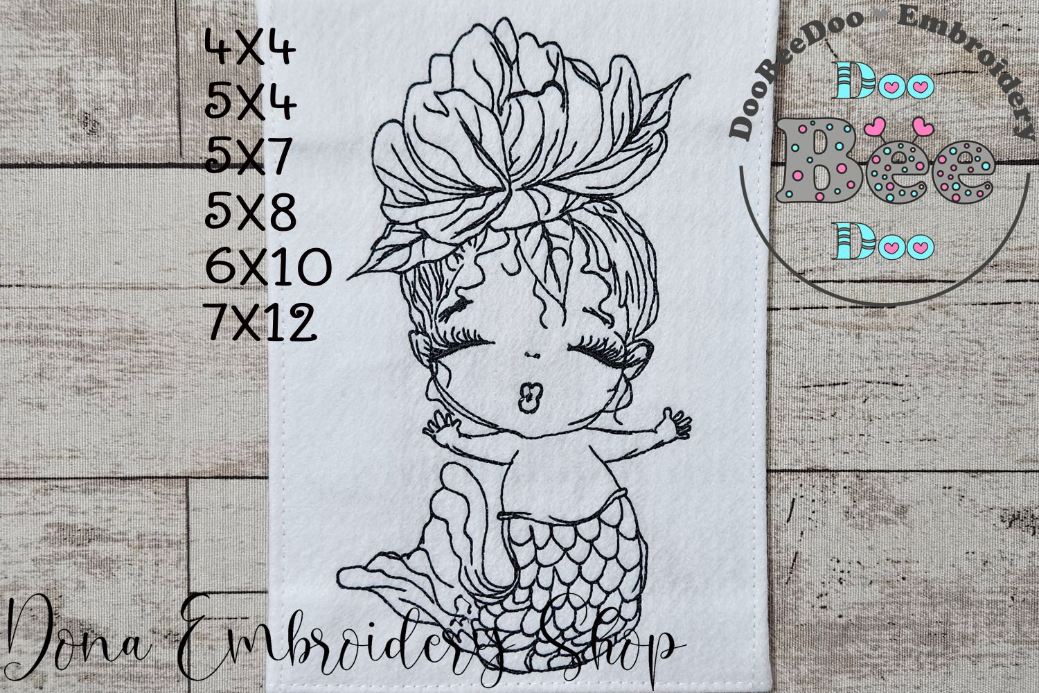 Mermaid Machine Embroidery Design – DooBeeDoo Machine Embroidery Designs