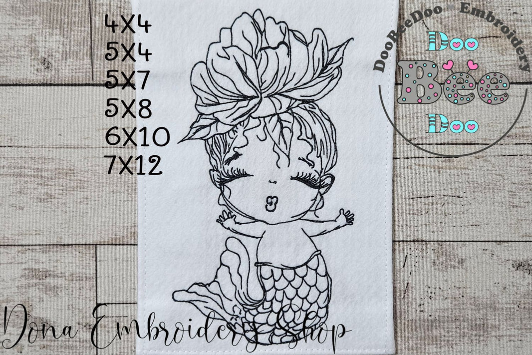 Mermaid Machine Embroidery Design – DooBeeDoo Machine Embroidery Designs
