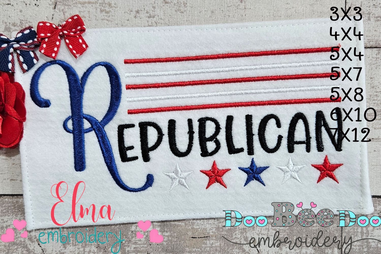 USA Republican - Fill Stitch - Machine Embroidery Design – DooBeeDoo ...