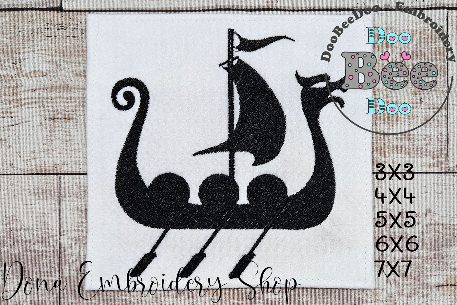 Viking Ship - Fill Stitch - Machine Embroidery Design – DooBeeDoo ...
