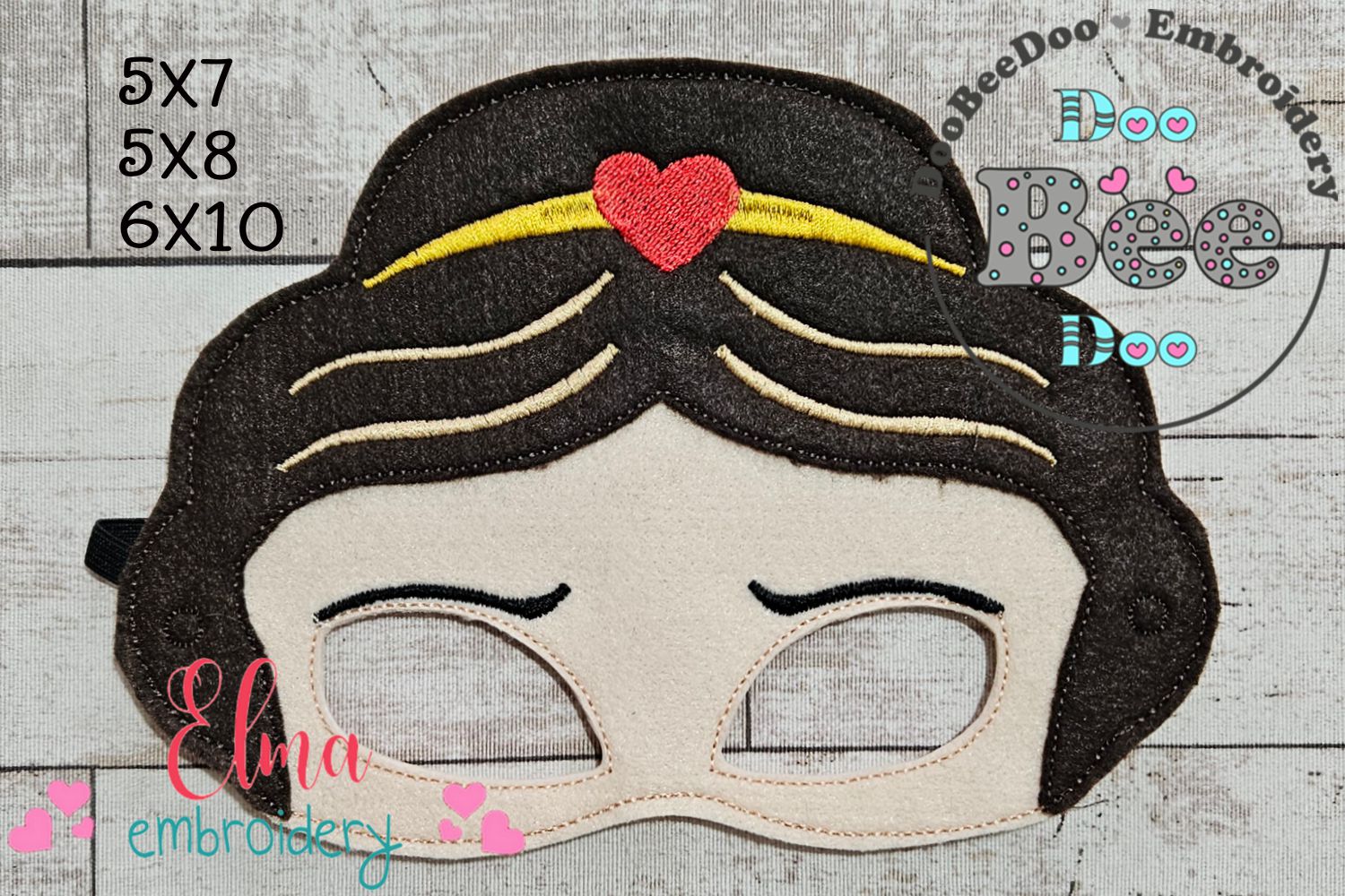 Belle Mask – Appliqué – ITH Project – DooBeeDoo Machine Embroidery Designs