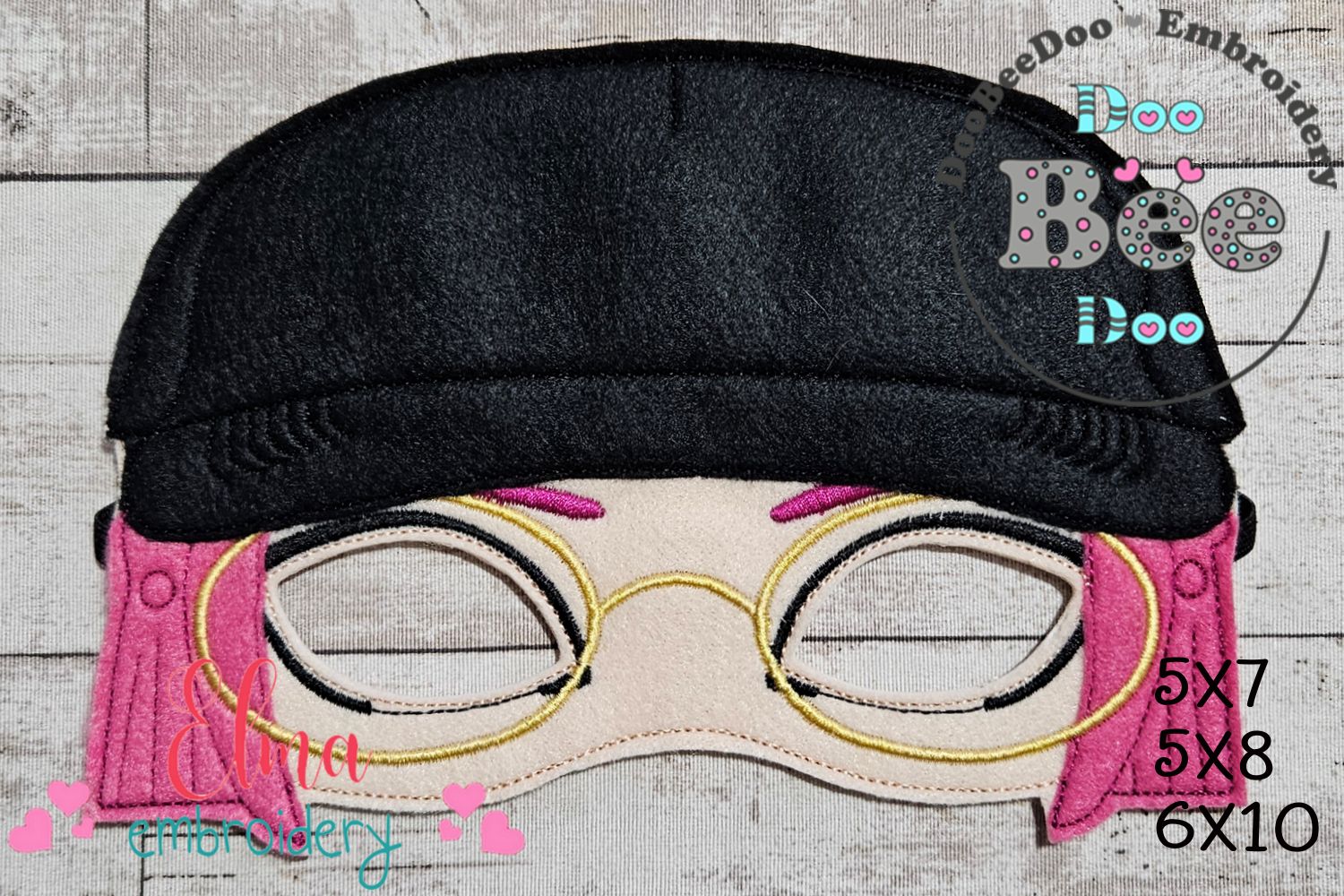 Mira with Cap and Glasses Mask – Appliqué – ITH Project – DooBeeDoo ...
