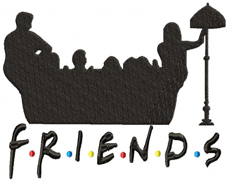 Friends Couch Silhouette - Fill Stitch - Machine Embroidery Design ...