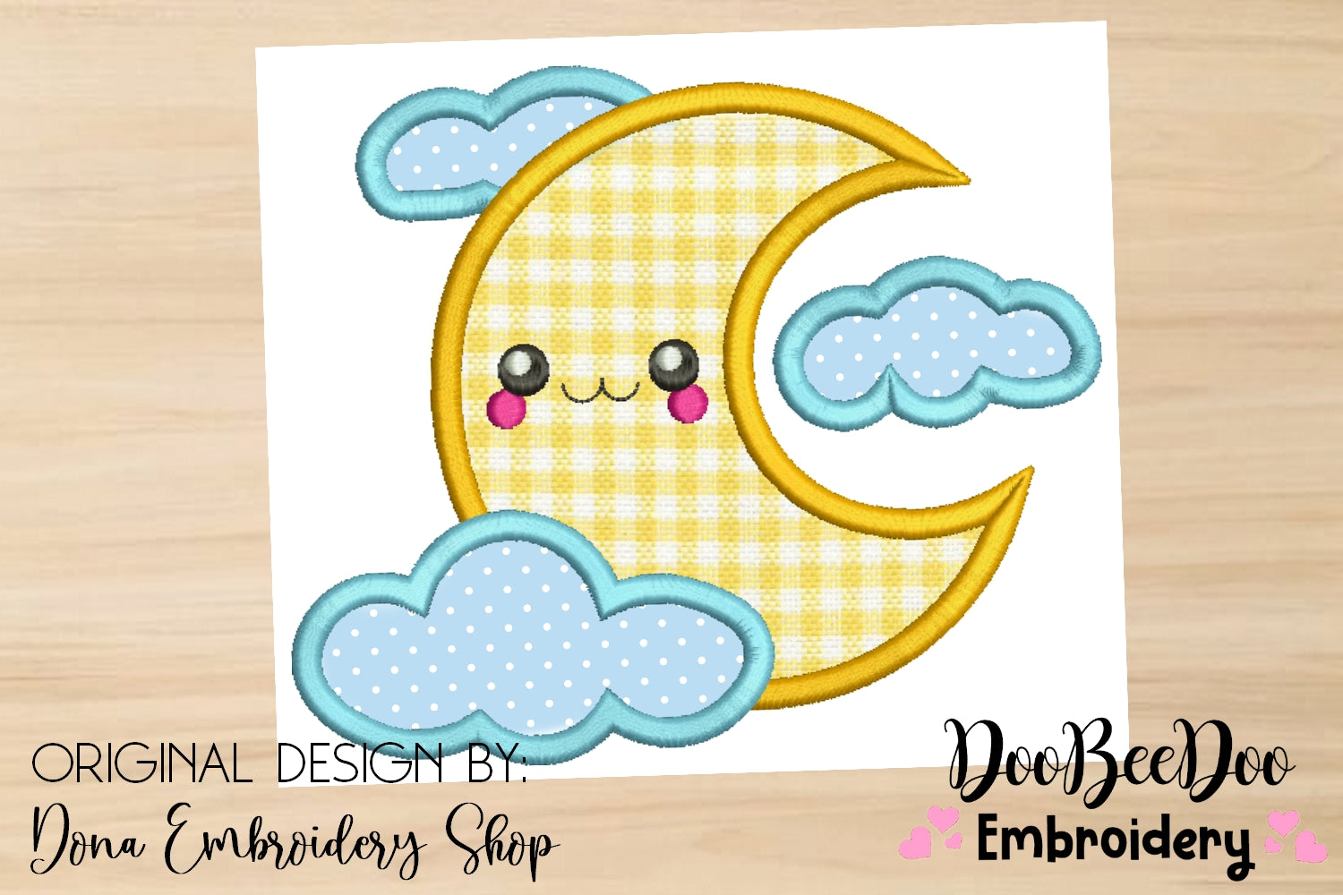 Cute Moon - Applique – DooBeeDoo Machine Embroidery Designs