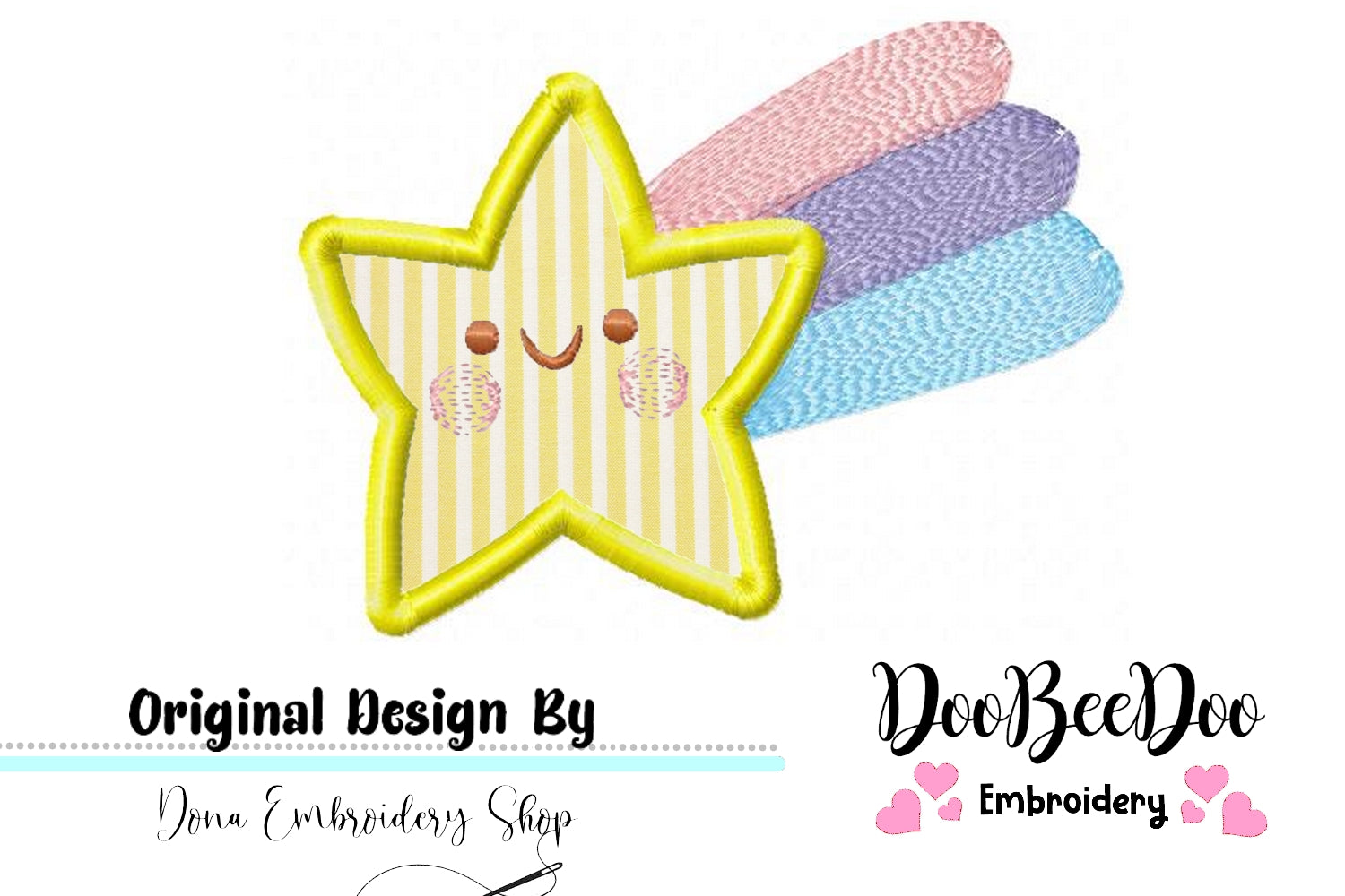 Falling Star - Applique - Machine Embroidery Design – DooBeeDoo Machine ...