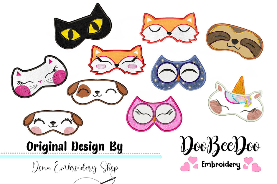 Sleep Mask Embroidery Designs – DooBeeDoo Machine Embroidery Designs