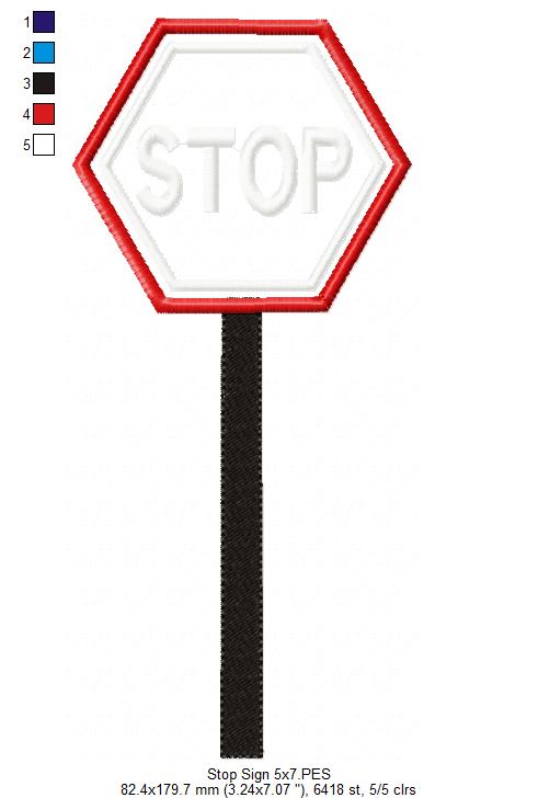 Stop Sign - Applique – DooBeeDoo Machine Embroidery Designs