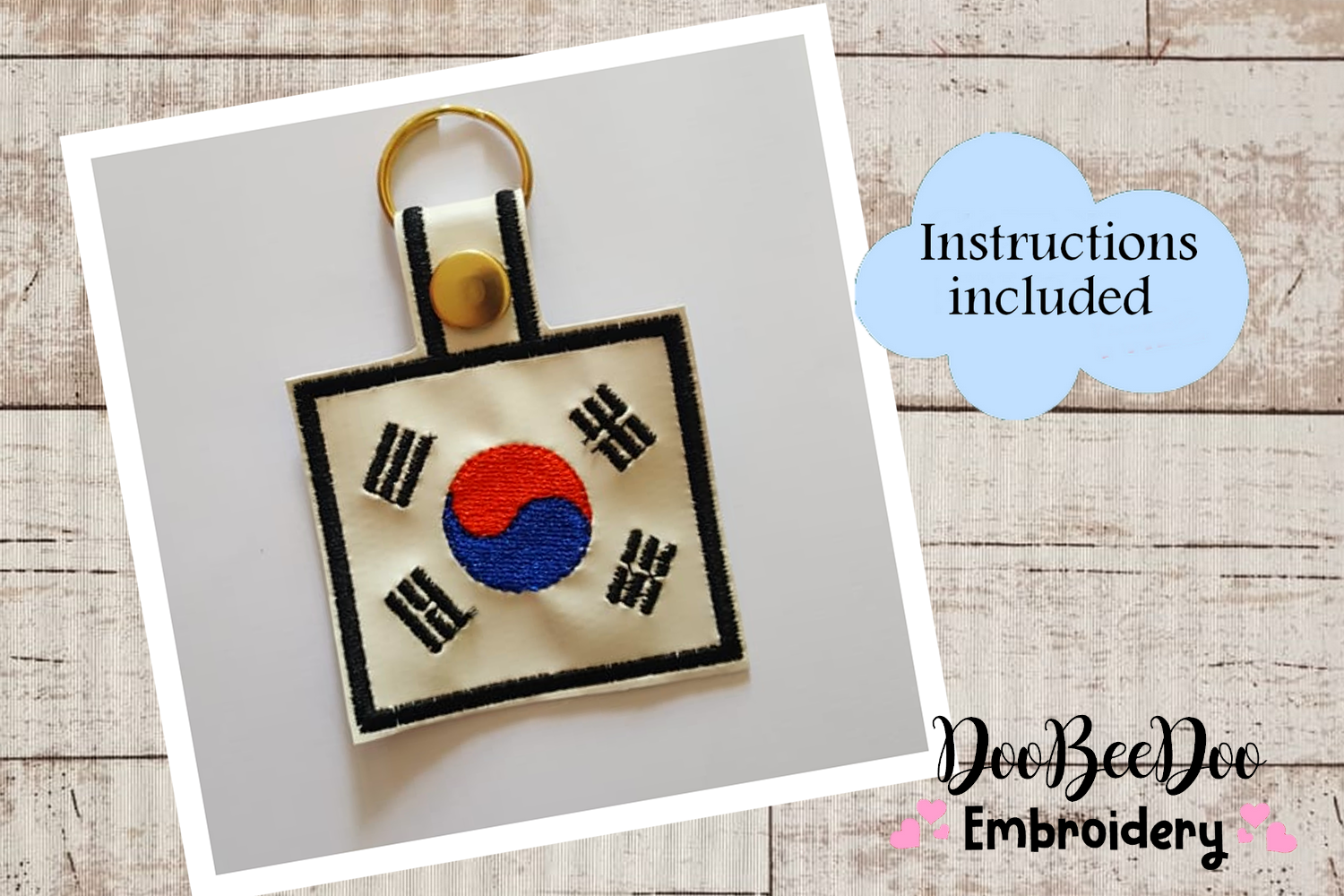 South Korea Keychain - ITH Project - Machine Embroidery Design ...