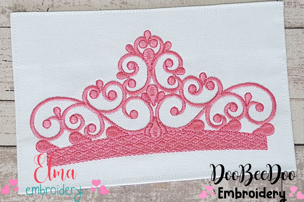 Princess Tiara - Fill Stitch – DooBeeDoo Machine Embroidery Designs
