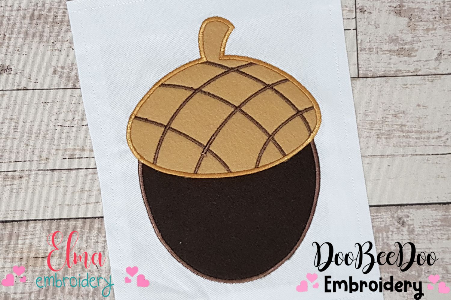 Acorn - Applique - Machine Embroidery Design – DooBeeDoo Machine ...