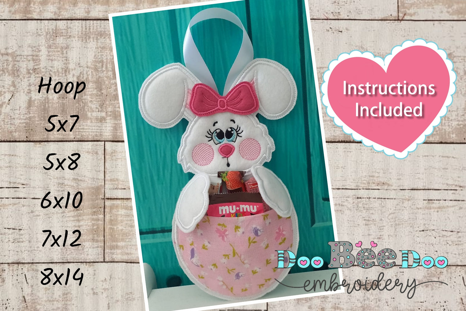 Bunny with Pocket - ITH Project - Machine Embroidery Design – DooBeeDoo ...