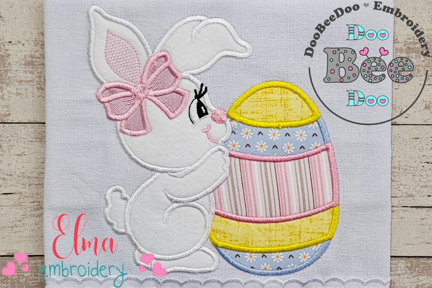 Bunny Girl and Easter Egg - Applique - Machine Embroidery Design ...